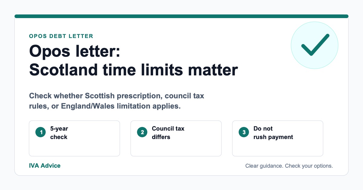Opos Debt Letter: Scotland Time Limits · IVA Advice
